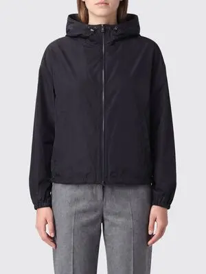Herno Short Water-repellent Taffeta Windbreaker Jacket With Hood And High Neck - Black