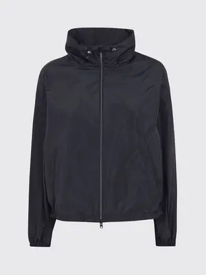 Herno Short Water-repellent Taffeta Windbreaker Jacket With Hood And High Neck - Black