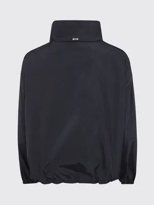 Herno Short Water-repellent Taffeta Windbreaker Jacket With Hood And High Neck - Black