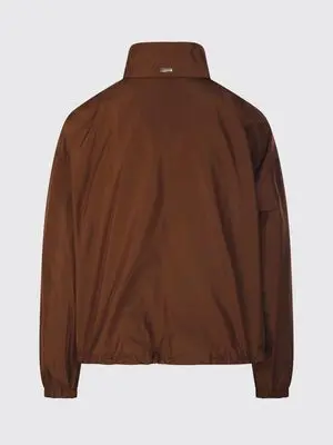 Herno Short Water-repellent Taffeta Windbreaker Jacket With Hood And High Neck - Brown