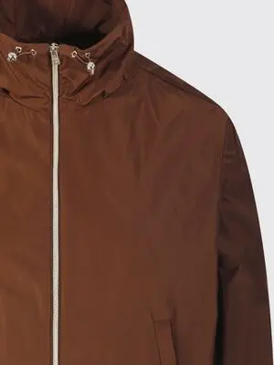 Herno Short Water-repellent Taffeta Windbreaker Jacket With Hood And High Neck - Brown