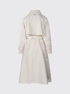 Herno Single-breasted Polyester Trench Coat With Tie Belt - White