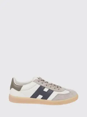 Hogan Low Top Leather And Suede Sneakers With Side H Logo - Yellow Cream