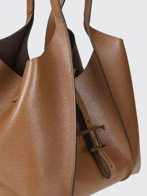 TOD'S Timeless Calfskin Shopping Bag With Logo And Removable Pouch - Leather