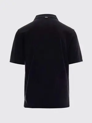 Herno Short-sleeved Polo Shirt In Cotton With Classic Collar And V-neck - Black