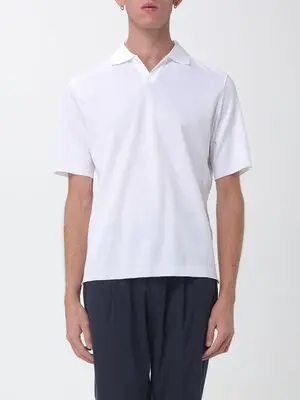 Herno Short-sleeved Polo Shirt In Cotton With Classic Collar And V-neck - White