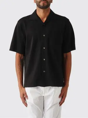 Herno Short-sleeved Jersey Shirt With Cuban Collar And Pocket