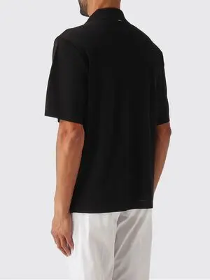 Herno Short-sleeved Jersey Shirt With Cuban Collar And Pocket