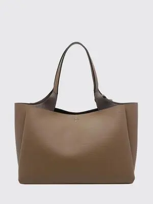 TOD'S Medium Hammered Leather Shoulder Bag With Hook Closure - Beige