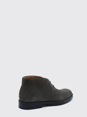 TOD'S Suede Chukka Boots With Embossed T Timeless Logo - Brown