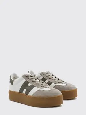 Hogan Platform Leather And Suede Sneakers With H Logo