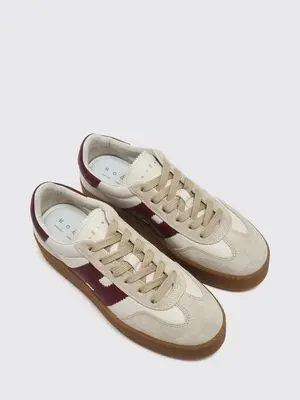 Hogan Platform Leather And Suede Sneakers With H Logo - White