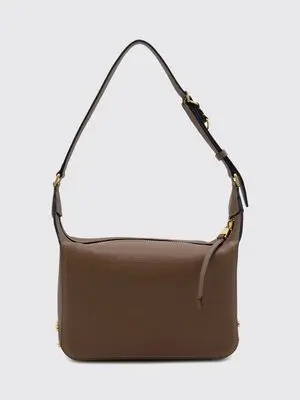TOD'S Metal Dots Hammered Leather Shoulder Bag - Brown