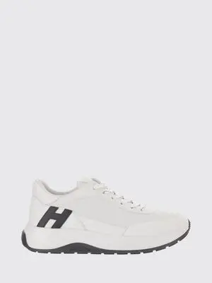 Hogan Smooth Calfskin Leather Lace Up Sneakers With H Logo - White