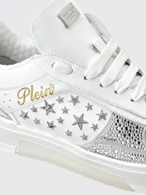 Philipp Plein Low-top Leather And Suede Sneakers With Studs And Rhinestones