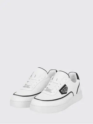 Philipp Plein Two-tone Leather Low-top Trainers With Applied Logo - White