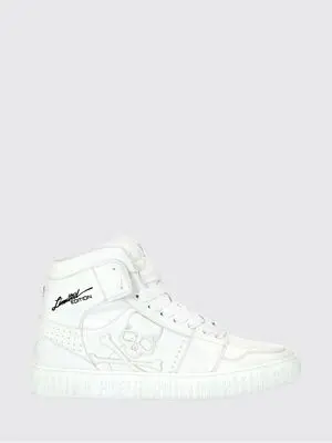 Men's White Leather High-Top Sneakers