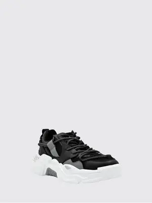 PLEIN SPORT Lace-up Low-top Sneakers In Mesh With Branded Pull-tab - Black