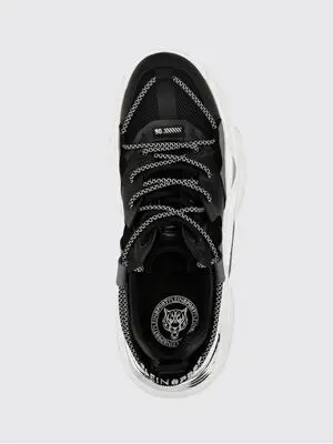 PLEIN SPORT Lace-up Low-top Sneakers In Mesh With Branded Pull-tab - Black