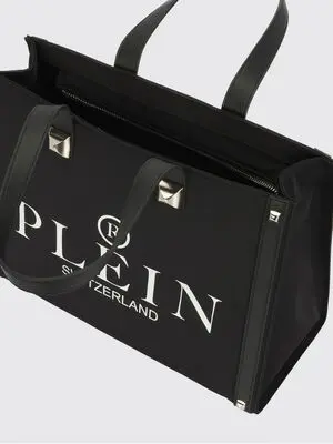 Philipp Plein Nylon Tote Bag With Zip Closure And Printed Logo