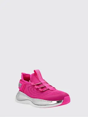 PLEIN SPORT Runner Low-top Sneakers In Viscose Jersey With Serrated Sole - Fuchsia