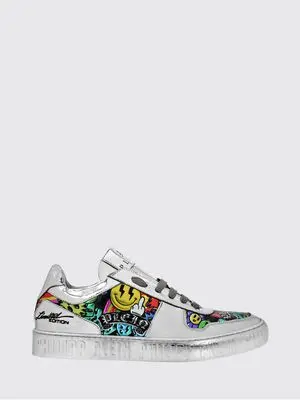 Philipp Plein Limited Edition Graphic Print Patent Leather Low Top Sneakers