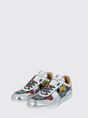 Philipp Plein Limited Edition Graphic Print Patent Leather Low Top Sneakers