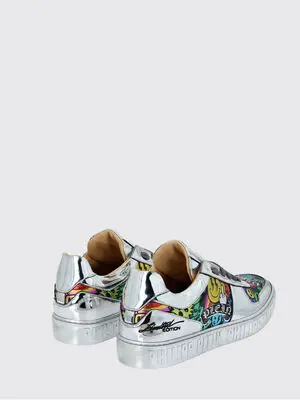 Philipp Plein Limited Edition Graphic Print Patent Leather Low Top Sneakers