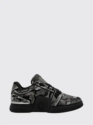 Philipp Plein Crystal Royal Street Leather Trainers With Embroidered Crystals - Black