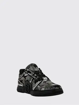 Philipp Plein Crystal Royal Street Leather Trainers With Embroidered Crystals