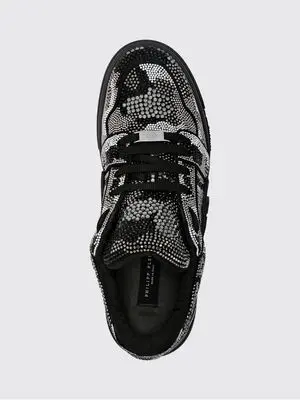 Philipp Plein Crystal Royal Street Leather Trainers With Embroidered Crystals