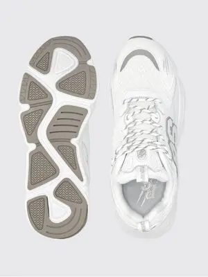 PLEIN SPORT Leather And Mesh Low-top Trainers With Contrast Monogram - White 1