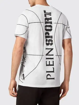 PLEIN SPORT Slim Fit Cotton T-shirt With Hexagon Logo Print