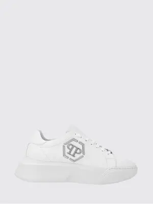Philipp Plein Smooth Leather Monogram Hexagon Logo Low-top Sneakers - White