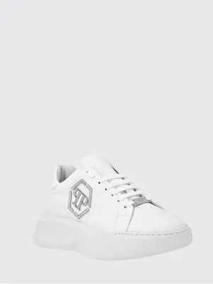 Philipp Plein Smooth Leather Monogram Hexagon Logo Low-top Sneakers - White