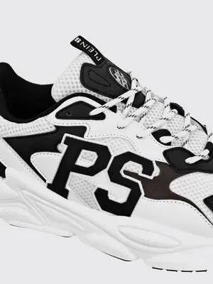 PLEIN SPORT Low-top Leather And Mesh Monogram Sneakers - White 1