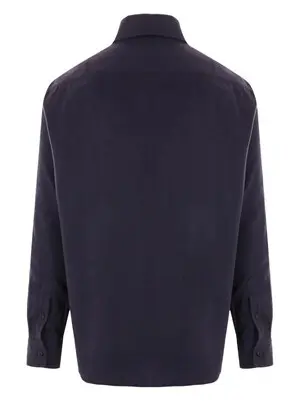 Brunello Cucinelli Herringbone Cotton Blend Shirt - Blue