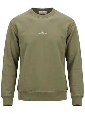 Stone Island Crew Neck Sweatshirt With Print On The Back - Green