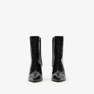 Burberry Crocodile-effect Leather Dame Ankle Boots