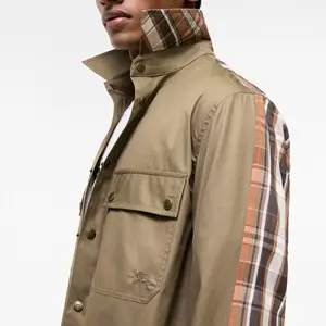 Burberry Tropical Gabardine And Check Shirt