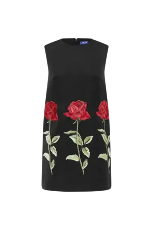 LEO LIN Yvonne Embroidered Rose Mini Dress