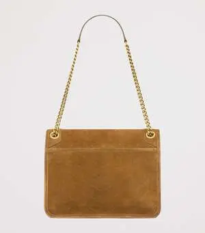 Saint Laurent Medium Suede Niki Shoulder Bag - Beige