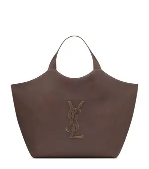 Saint Laurent Maxi Calfskin Icare Tote Bag - Beige