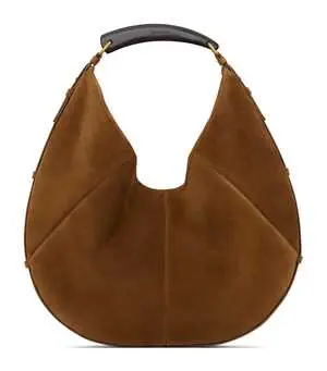 Saint Laurent Large Suede Mombasa Shoulder Bag - Beige