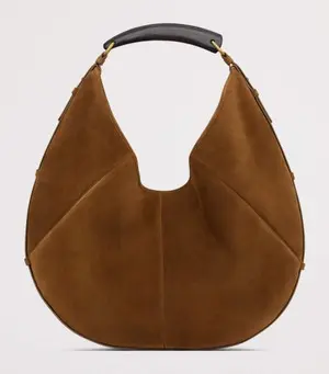 Saint Laurent Large Suede Mombasa Shoulder Bag - Beige