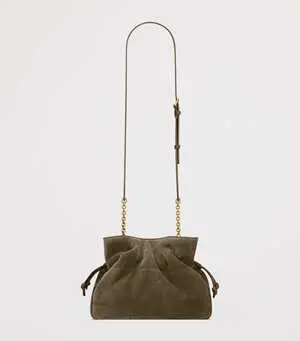 Saint Laurent Suede Jamie Shoulder Bag With Monogram - Green