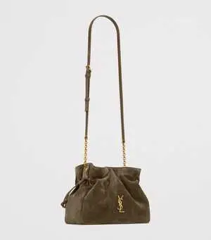 Saint Laurent Suede Jamie Shoulder Bag With Monogram - Green