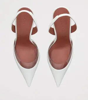 Amina Muaddi Leather Lara Slingbacks 95