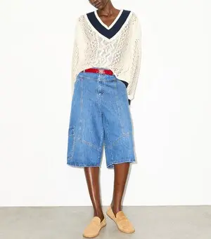 Max & Co. Cotton Crochet V-neck Sweater