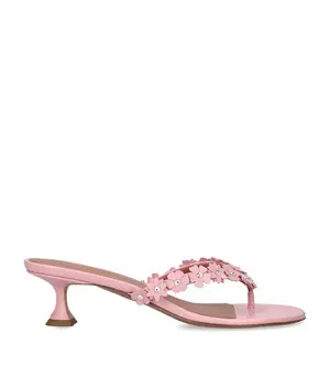 Amina Muaddi Janis Heeled Sandals - Pink